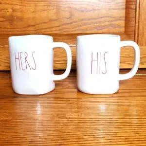 Rae Dunn | Kitchen | Rae Dunn Red And White Mugs Hisher Set Nwot | Poshmark